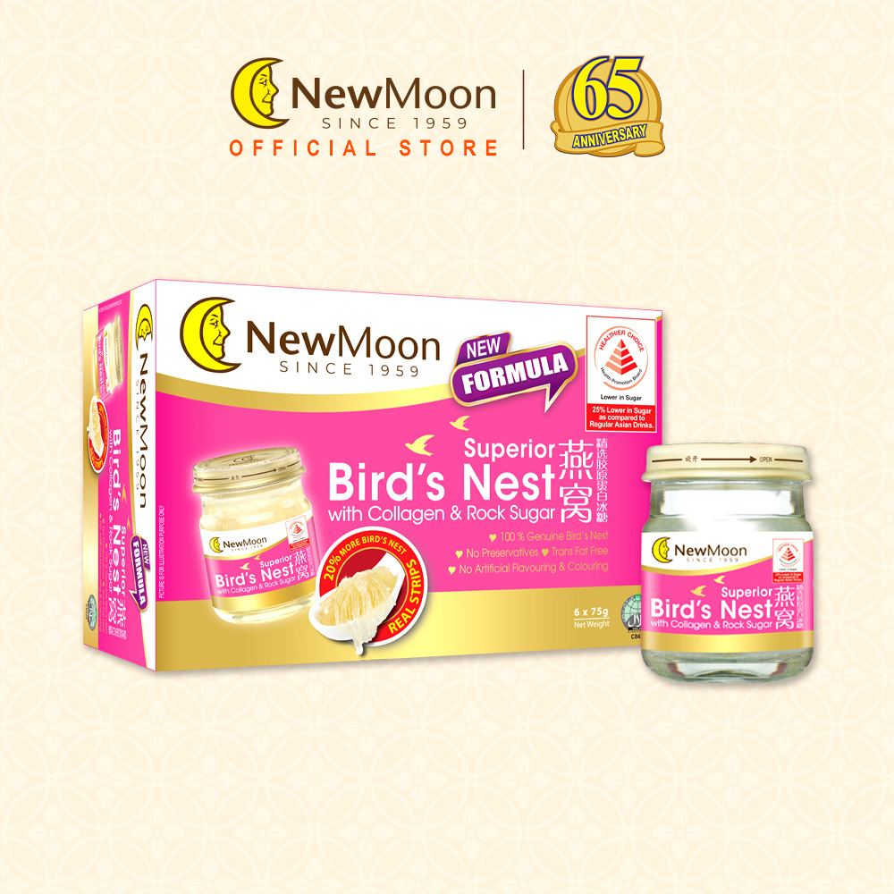 New Moon Superior Bird's Nest with Collagen and Rock Sugar 75g x 6 bottles - Goh Joo Hin Pte Ltd